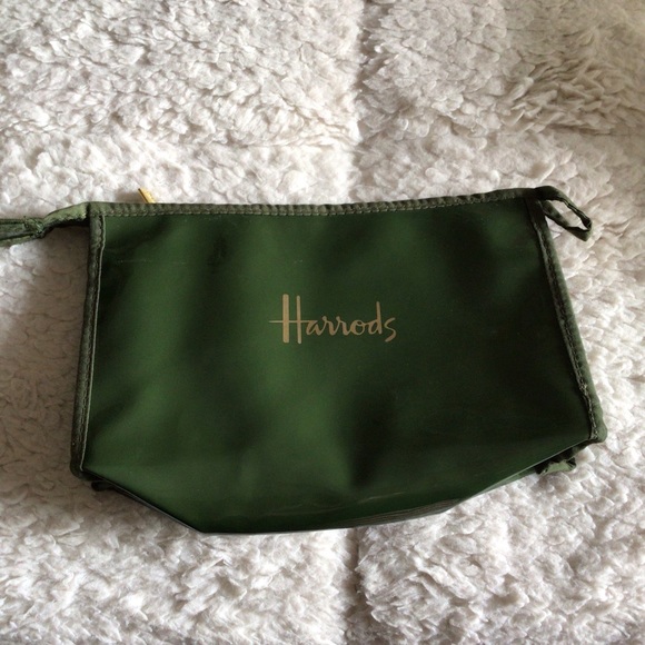 Harrods | Bags | Harrods Olive Green Vinyl Accessory Top Zip Pouch ...